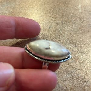 Jewelry | Native American Womens Navajo White Stone Howlite Jumbo Ring ...